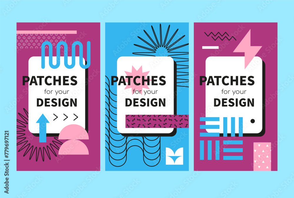 Geometry patches for your designs - set of vector template ...