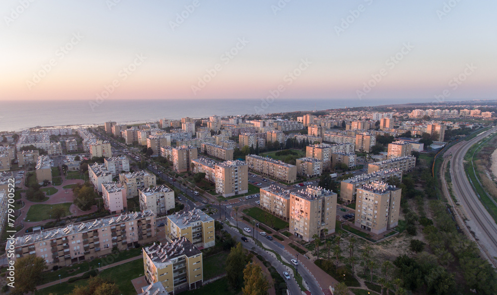 Panoramic Aerial View of Acco, Acre, Akko old city with crusader palace ...