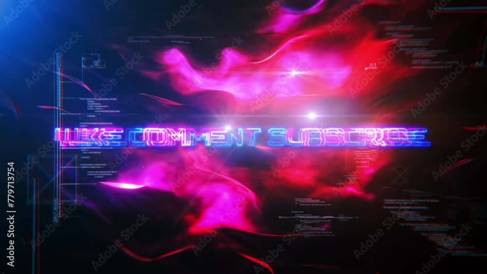 Like Comment Subscribe neon text cinematic title Trailer animation ...