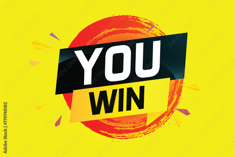 You win word concept vector illustration and 3d style for use landing ...