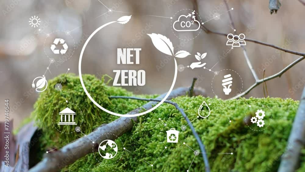 Net zero emissions , carbon neutral concept. Net zero greenhouse gas ...