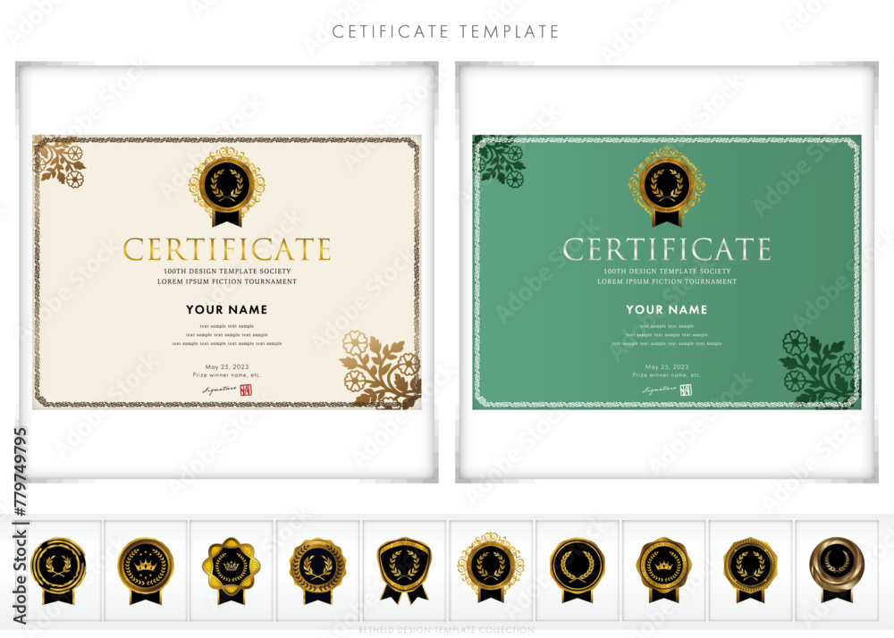 Luxury modern frames and shapes, templates for certificates of ...