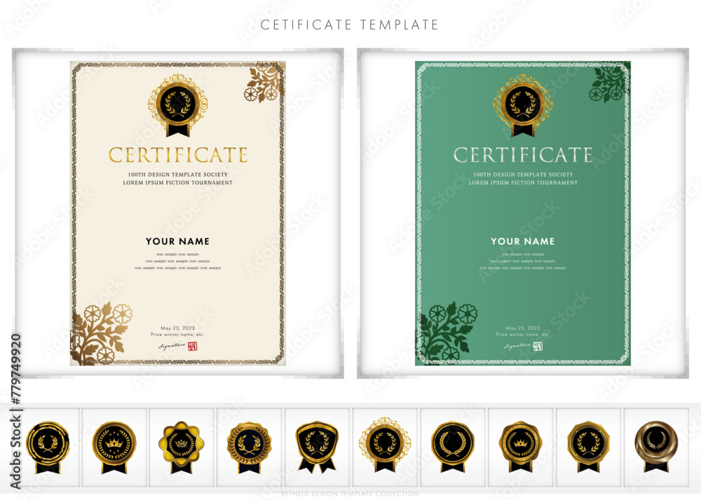 Luxury modern frames and shapes, templates for certificates of ...