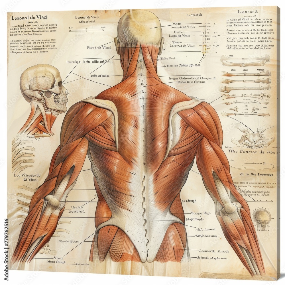 KS 3D rendered human muscle system back view white backg Stock ...