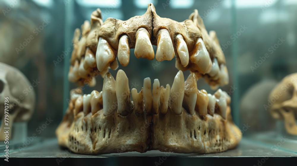 Stock-illustrationen Evolution of teeth through different species From the sharp fangs of ...