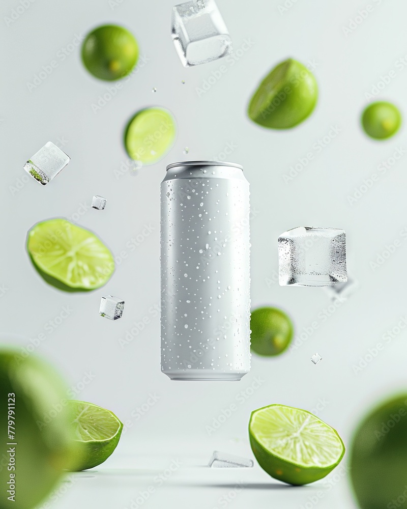 250ml standard matte colour plain blank drink-can, tilted up slightly facing the camera ...