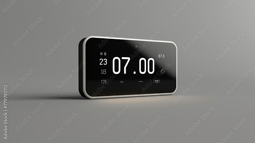 Modern digital clock design with sleek LED flat screen. The clock ...