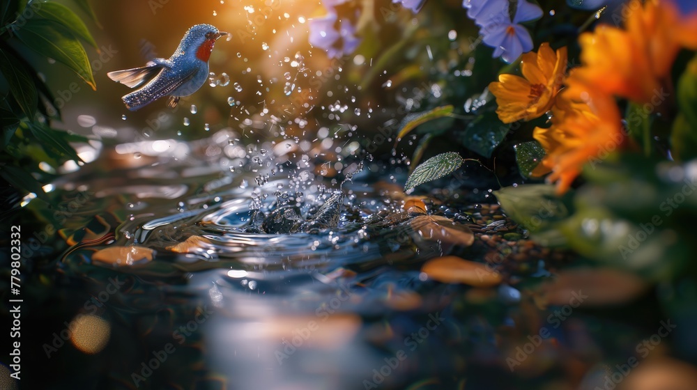Photos of complete ecosystems are photorealistic, close-up, bokeh ...