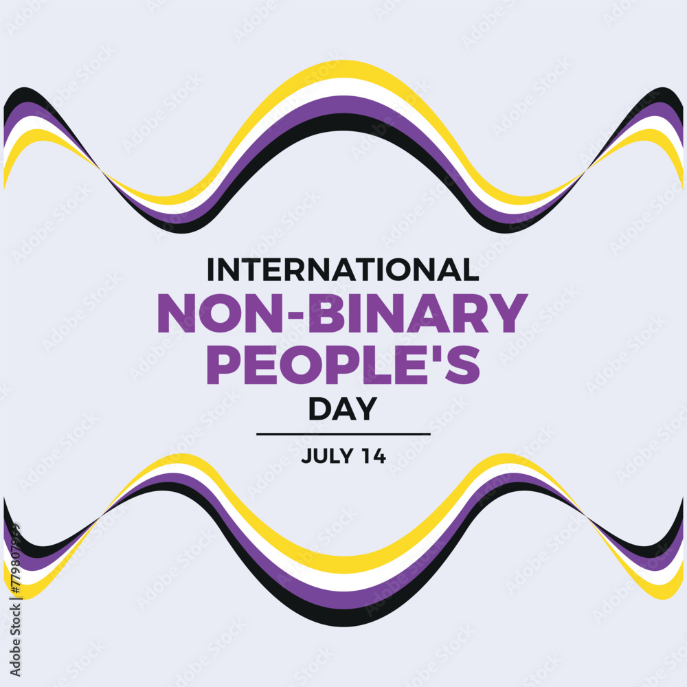 International Non-Binary People's Day poster vector illustration. Non ...