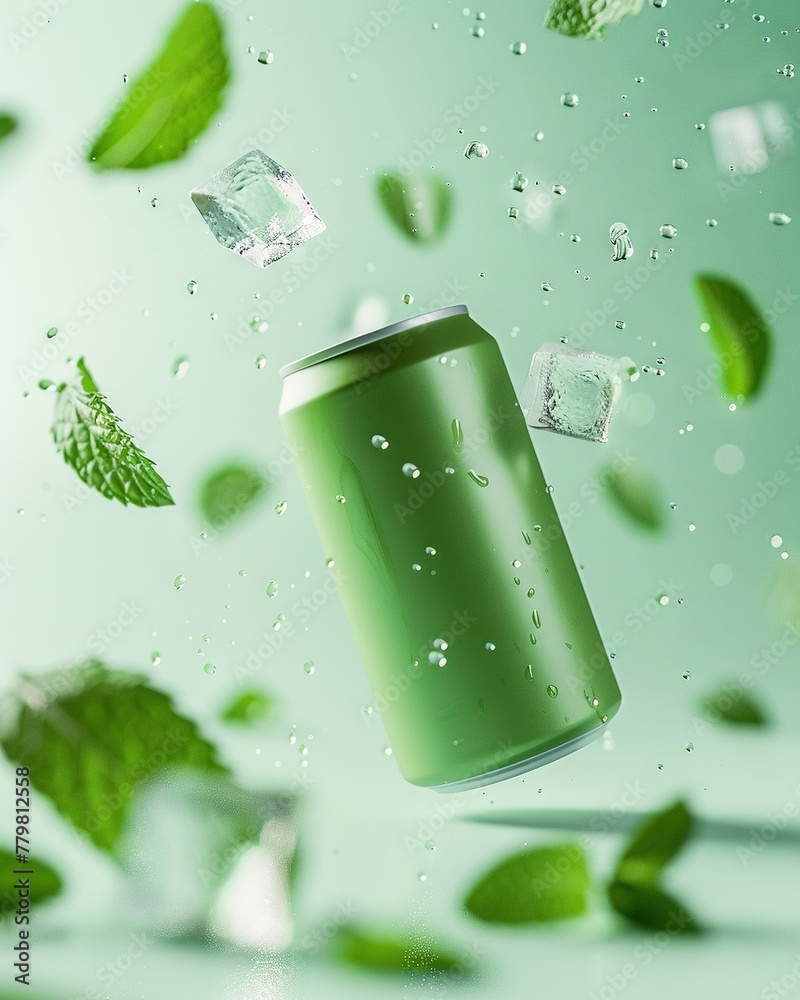 250ml standard matte colour plain blank drink-can, tilted up slightly ...