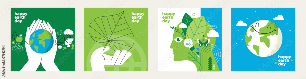 Earth day illustration set. Vector concepts for graphic and web design ...