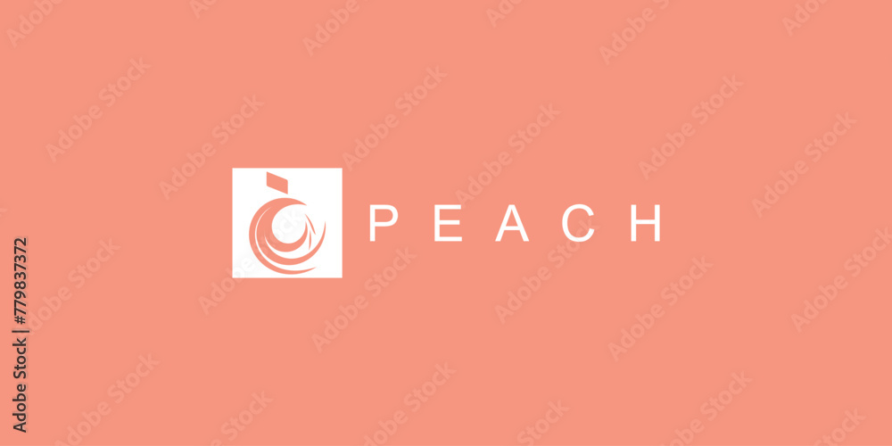 Simple peach logo design with unique concept| fruit logo| premium ...