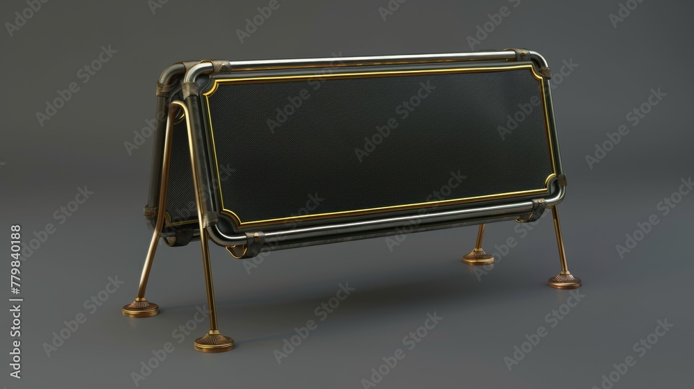 Identifier tag stand for events, steel and gold frames for nameplates ...