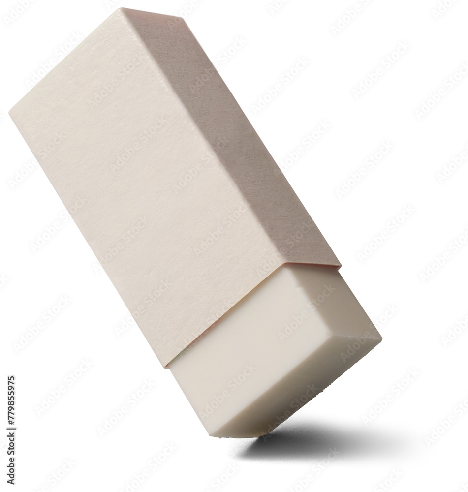 rubber eraser isolated white background, traditional rectangular shaped ...