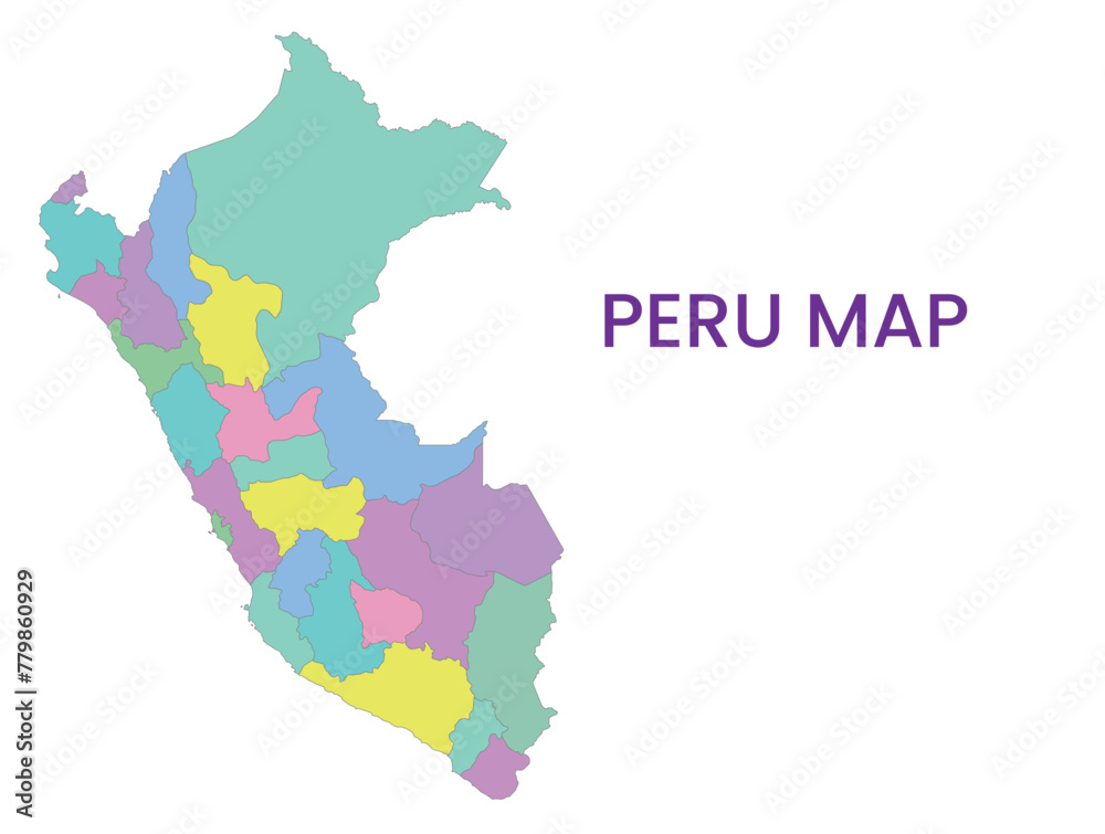 High detailed map of Peru. Outline map of Peru. South America vector de ...