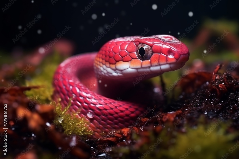 Colorful snake python cobra viper forest hiding waiting for prey ...