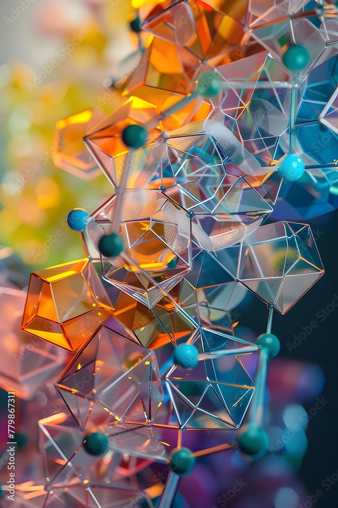 Geometric Molecular A Stylized Representation of HbA1c's Atomic ...