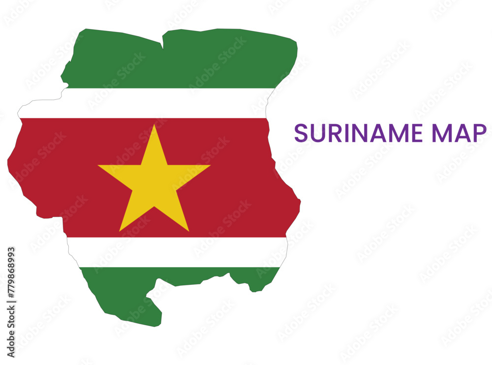 Stockvector High detailed map of Suriname. Outline map of Suriname ...