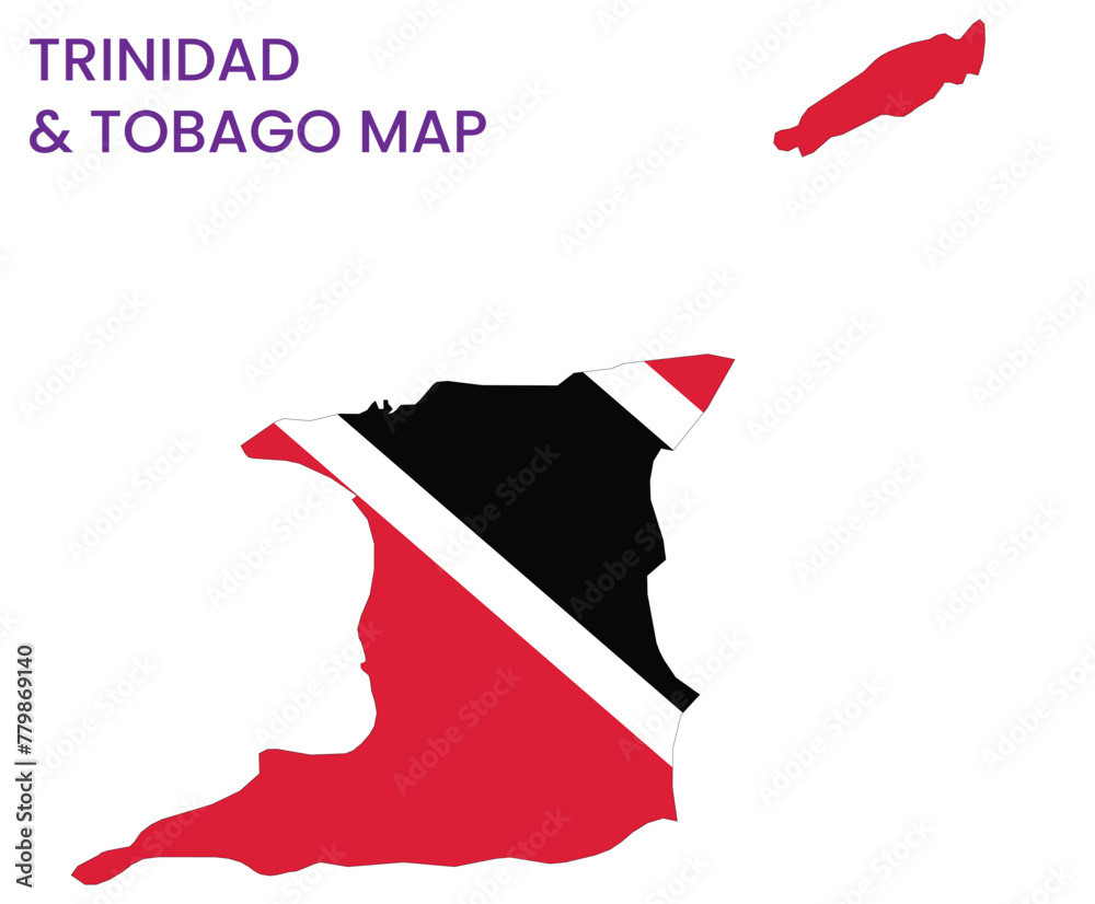 High detailed map of Trinidad and Tobago. Outline map of Trinidad and ...