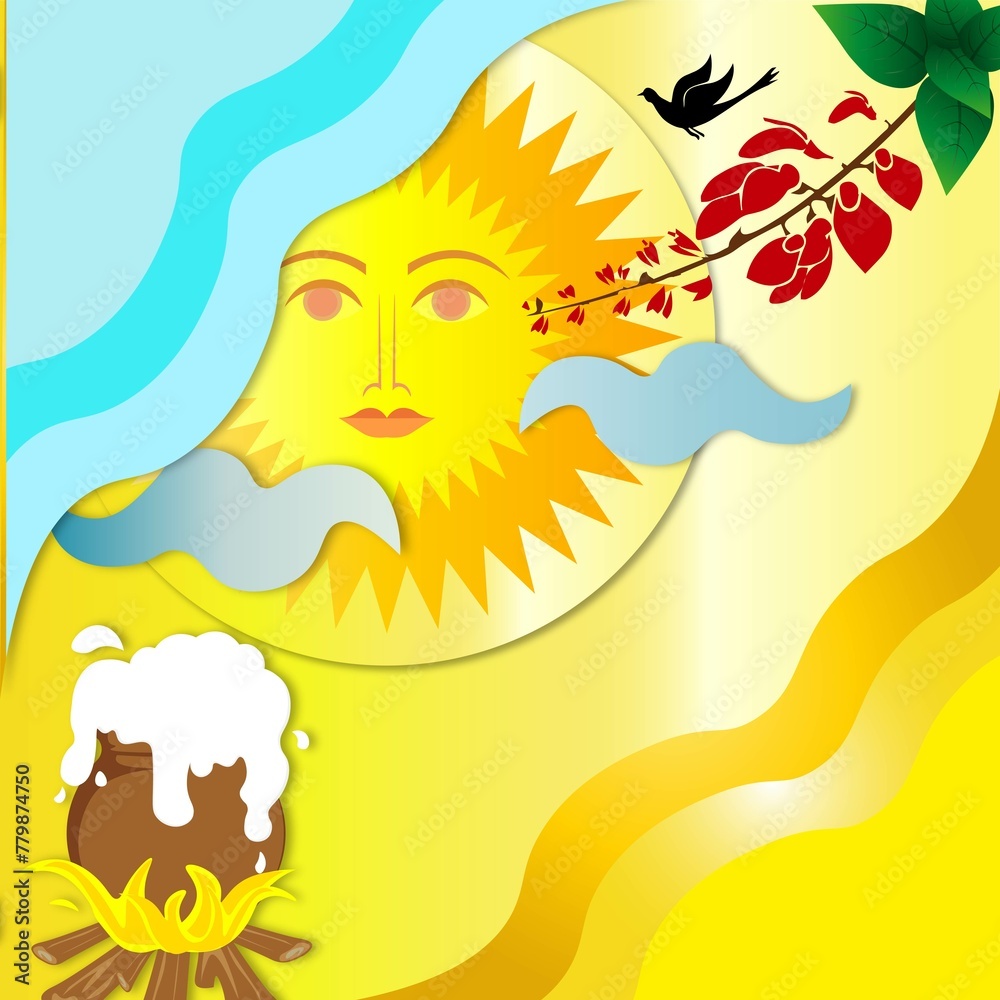 avurudu illustration, new year background, new year vector, happy new ...