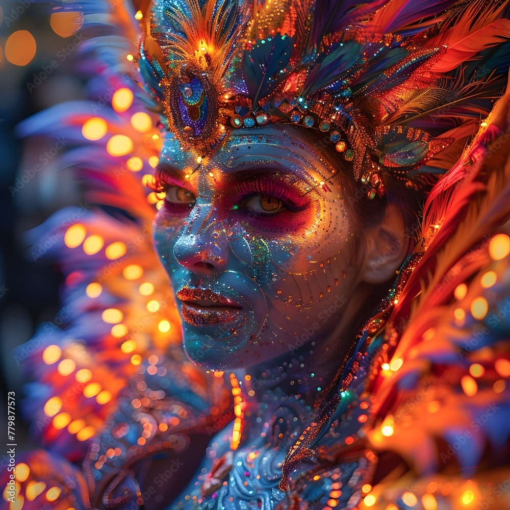Ethereal Portrait of a Fiery Phoenix-Human Hybrid with Vibrant Wings ...