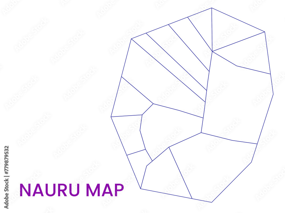 High detailed map of Nauru. Outline map of Nauru. Oceania ilustração do ...