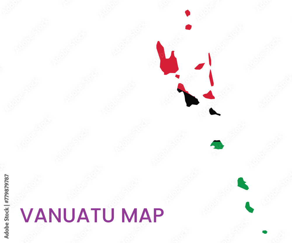 High detailed map of Vanuatu. Outline map of Vanuatu. Oceania Stock ...