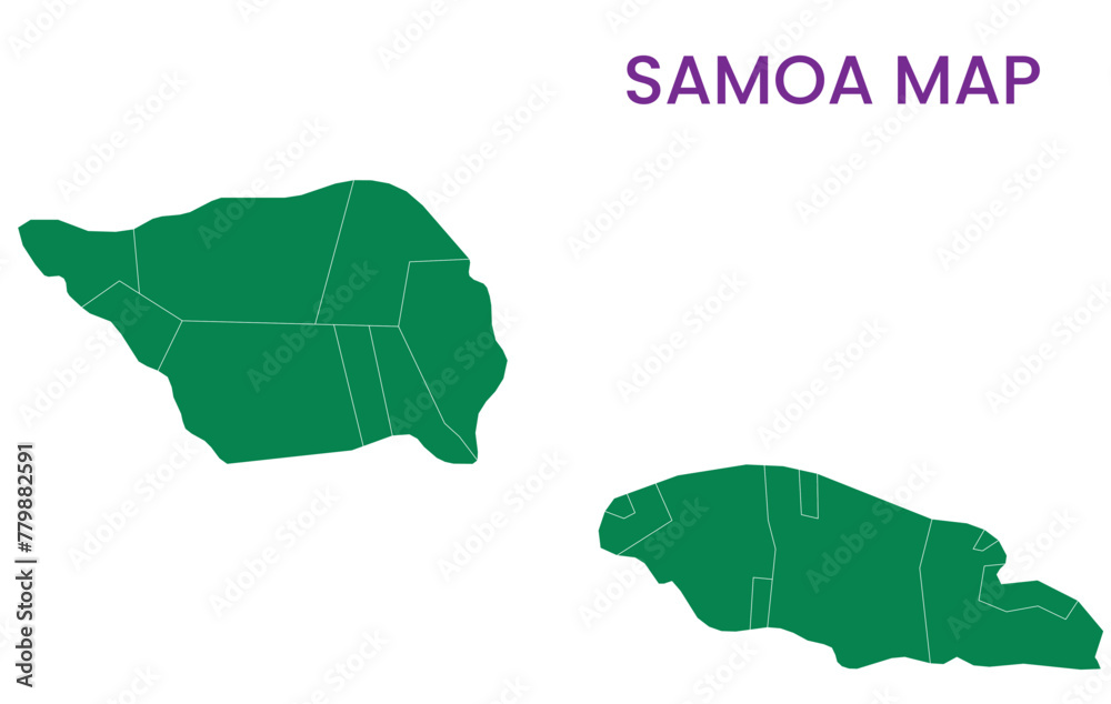 Vetor de High detailed map of Samoa. Outline map of Samoa. Oceania do ...