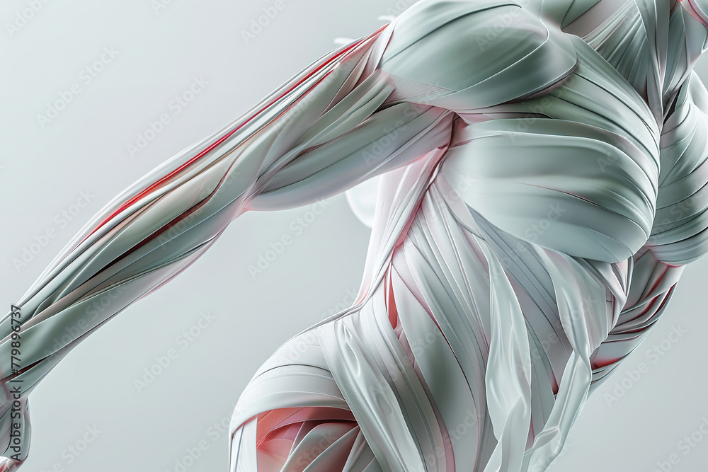 Digital illustration of human muscles with a focus on anatomy. Stock ...