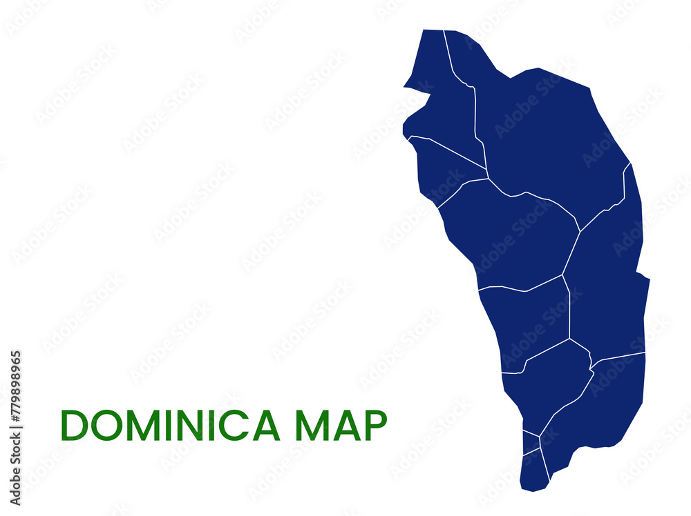 High detailed map of Dominica. Outline map of Dominica. North America ...