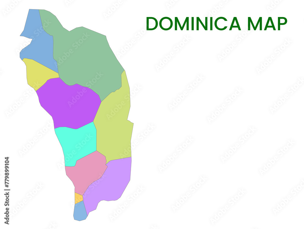 High detailed map of Dominica. Outline map of Dominica. North America ...
