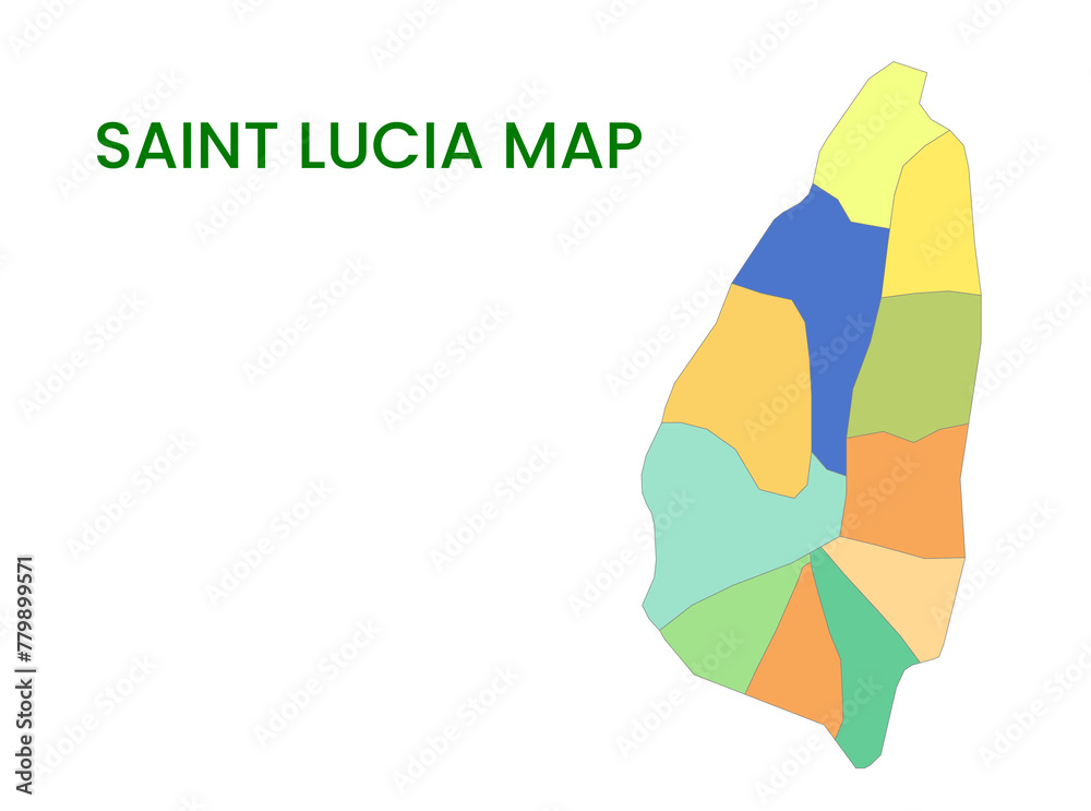 High detailed map of Saint Lucia. Outline map of Saint Lucia. North ...