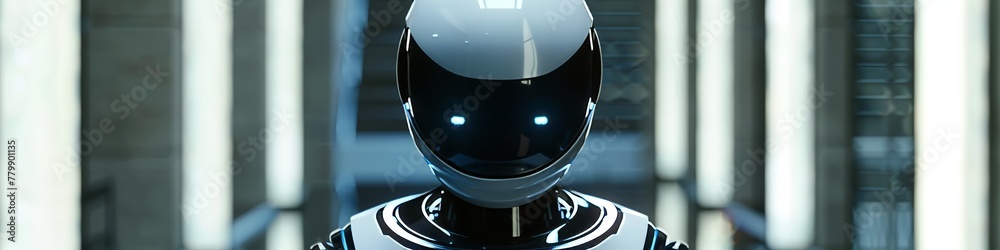 Robotic security guard in 3D, patrolling premises with advanced ...