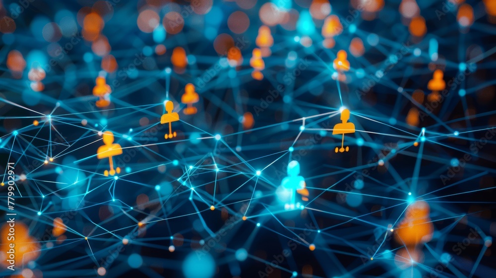 Network of business contacts and connections which is the symbol of the ...