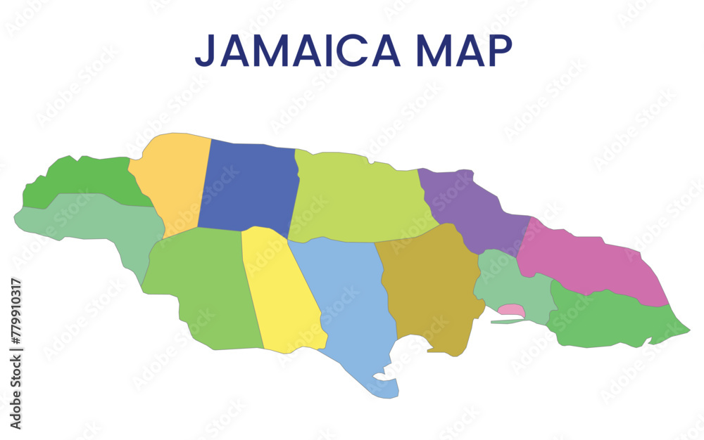 High detailed map of Jamaica. Outline map of Jamaica. North America ...