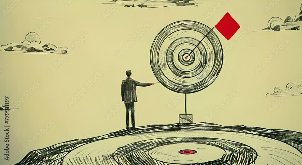 Self drawing animation of single line draw of businessman standing on ...