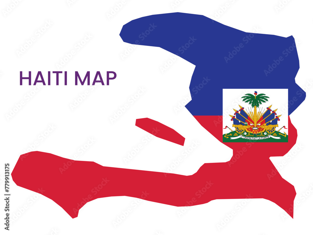 High detailed map of Haiti. Outline map of Haiti. North America Stock ...