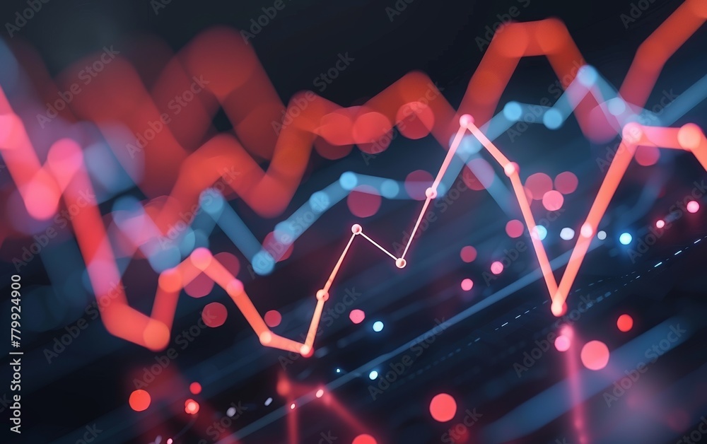 A dynamic graph showing the growth of financial assets over time ...