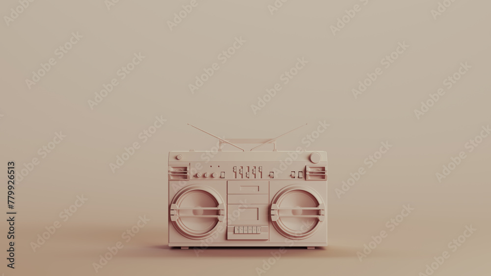 Boombox stereo audio entertainment neutral backgrounds soft tones beige ...