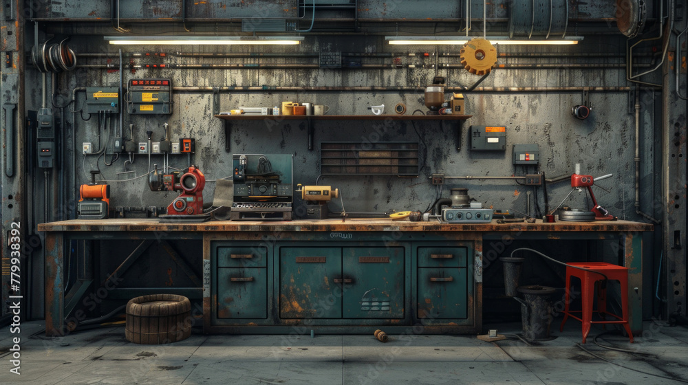 A powerful and durable workbench designed to withstand heavy loads in ...