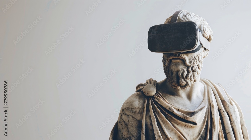 An ancient Greek philosopher statue equipped with virtual reality ...