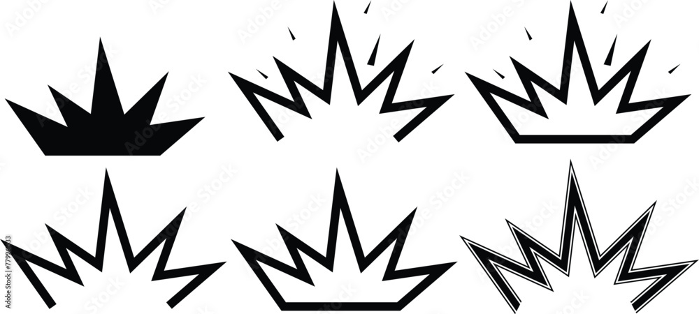 Collision isolated vector illustration icon. Explosion emoji ...