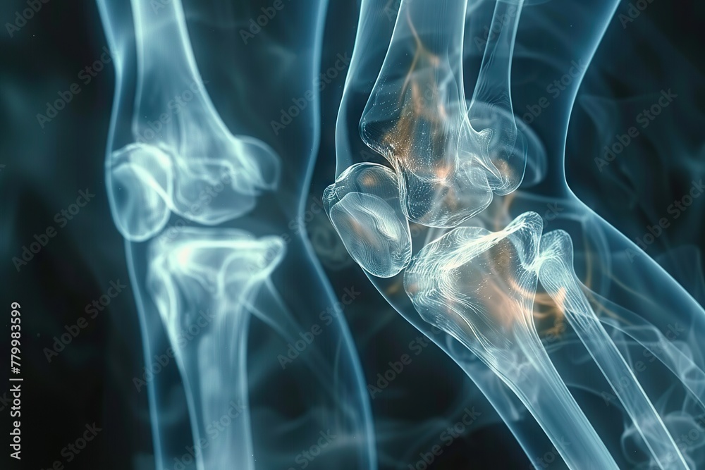 In-depth X-Ray Image of a Human Knee, Showcasing the Intricacies of a ...