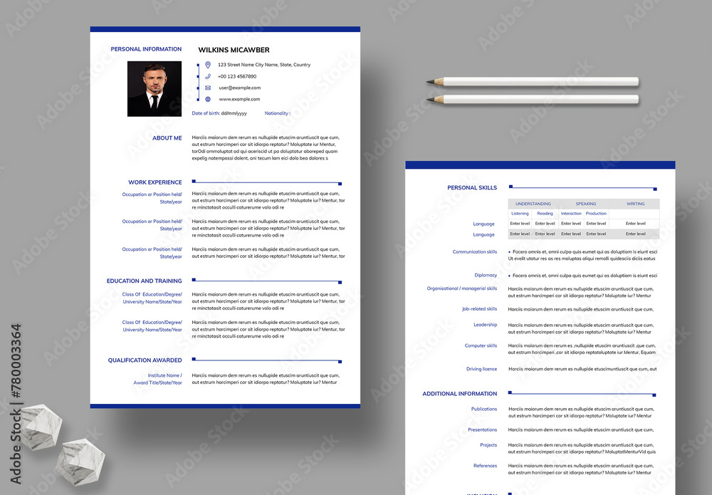 Europass CV Template Stock Template | Adobe Stock