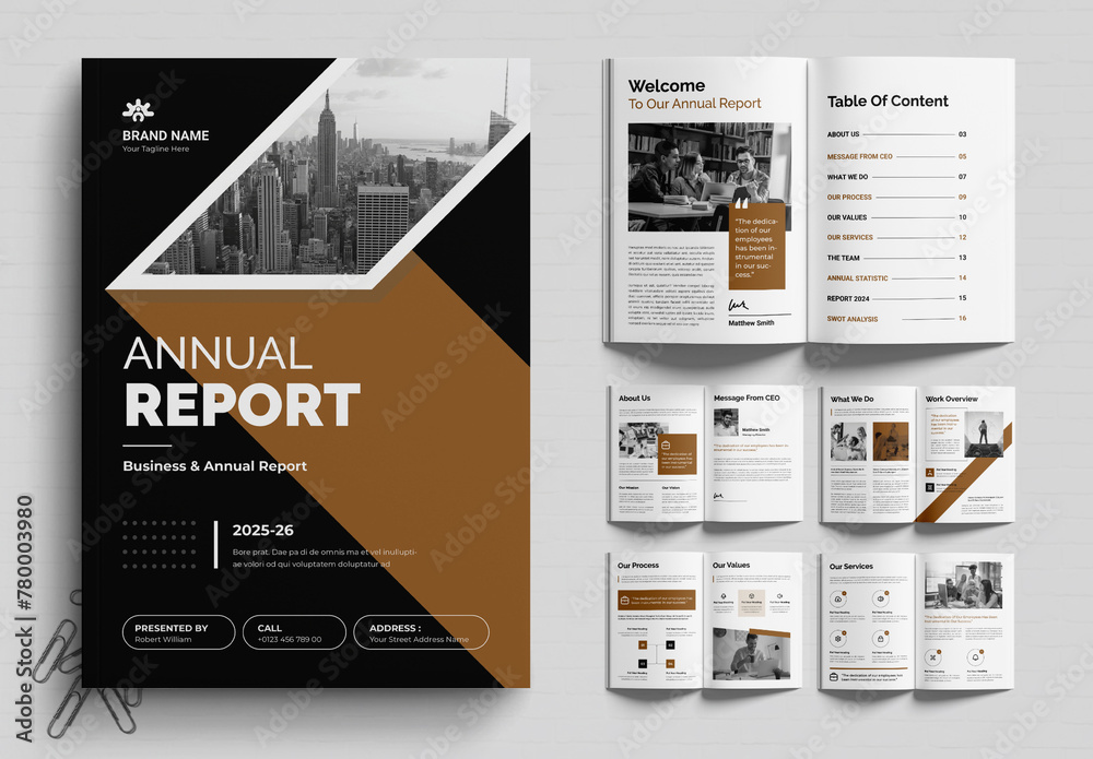 Annual Report Layout Stock Template | Adobe Stock