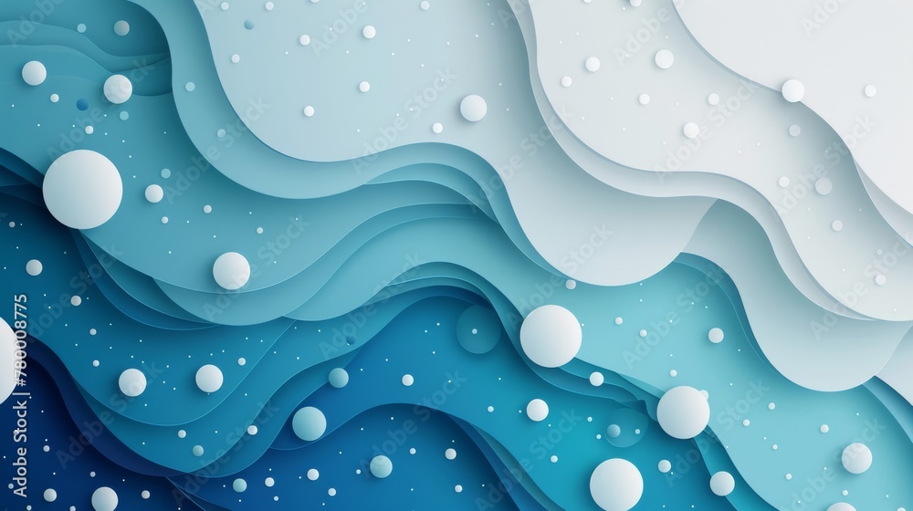 Minimalistic space-themed design with abstract teal blue, light blue ...