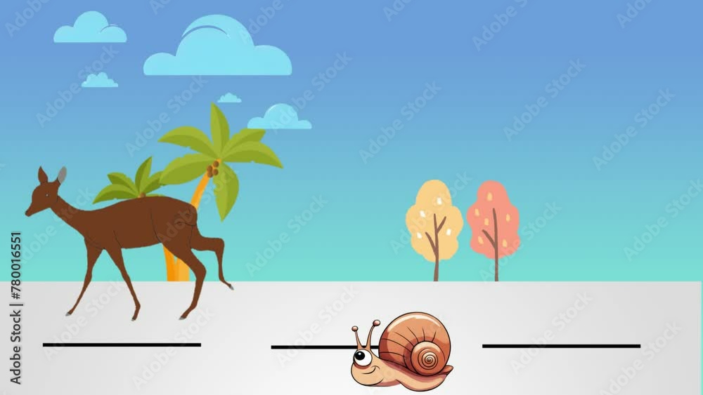 Vidéo Stock 2D animation of a running match between a mouse deer and a ...
