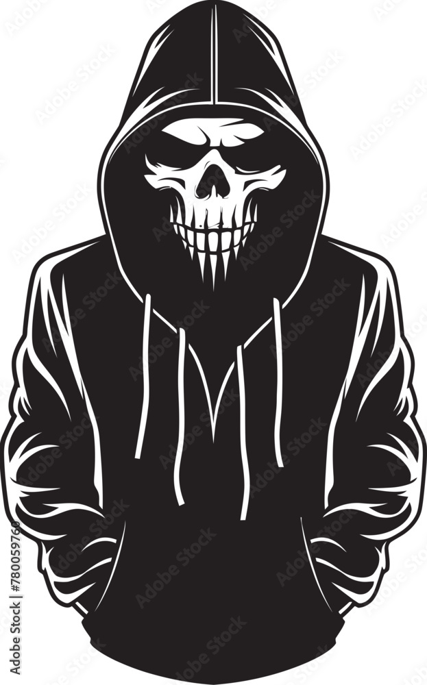 SkeleStreet: Urban Hoodie Skeleton Icon Streetwise Skele: Hooded ...
