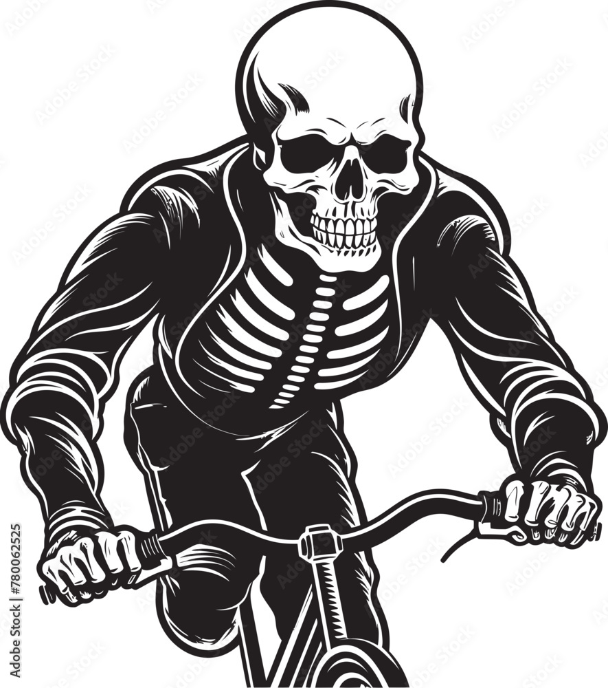Bone Battalion: Skull Motorbike Rider Emblematic Charge Shadow Shift ...