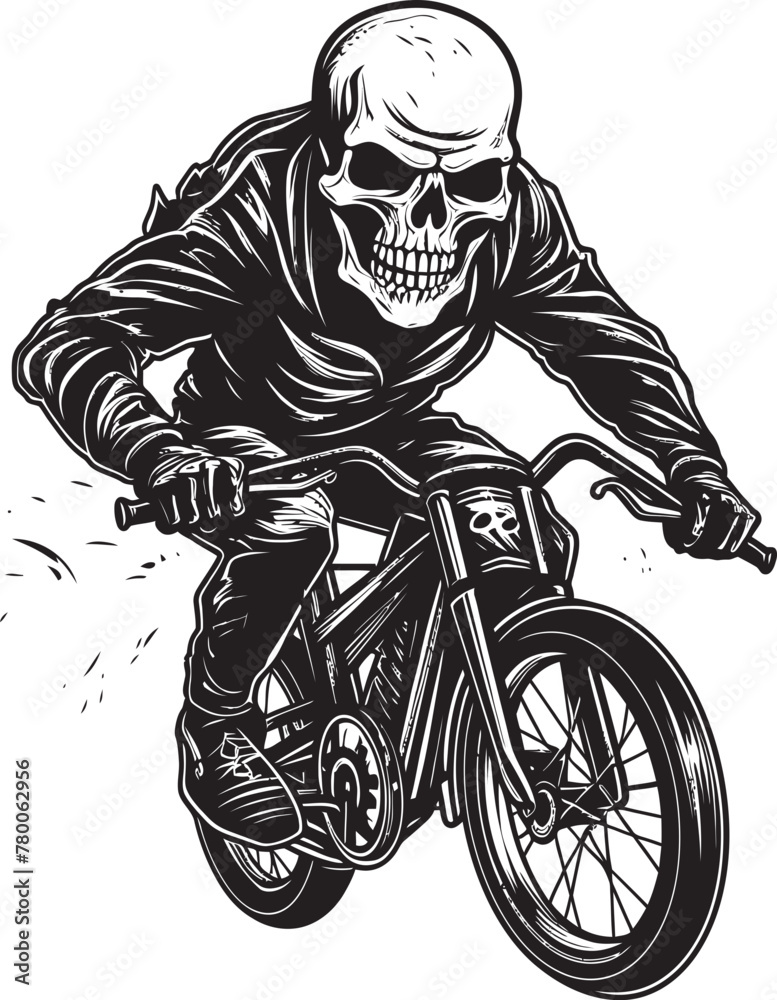 Ghost Rider Emblem: Skull Motorbike Icon Graphics Reaper's Roar ...